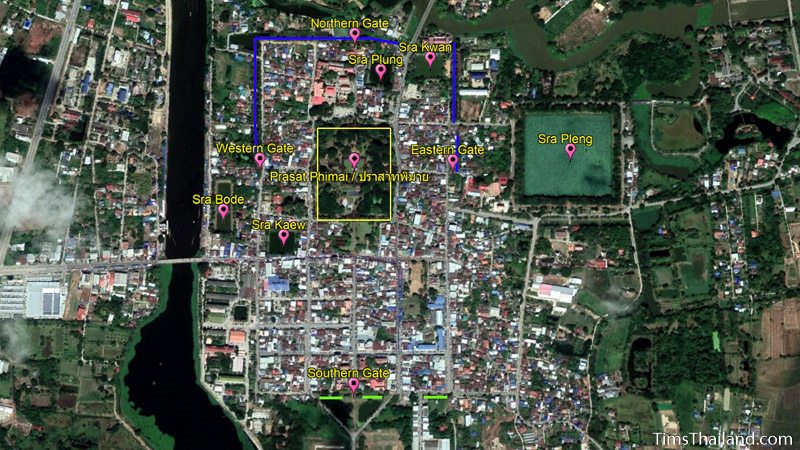 Phimai Khmer City Gates, Moat, and Barays - Tim's Thailand